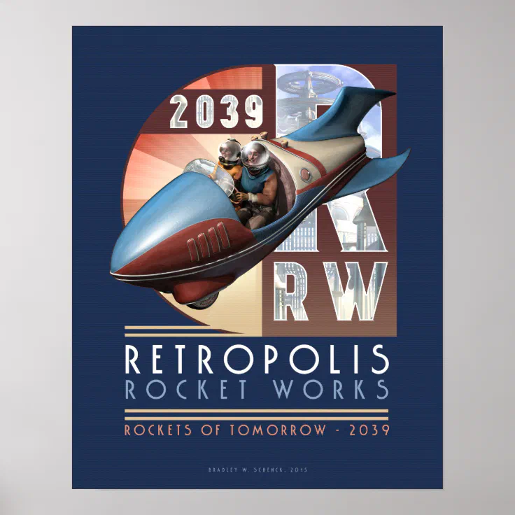 Retropolis Rocket Works poster (16x20") | Zazzle