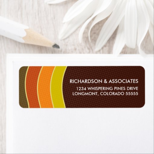 Retros 70s Wave Return Address Labels | Zazzle