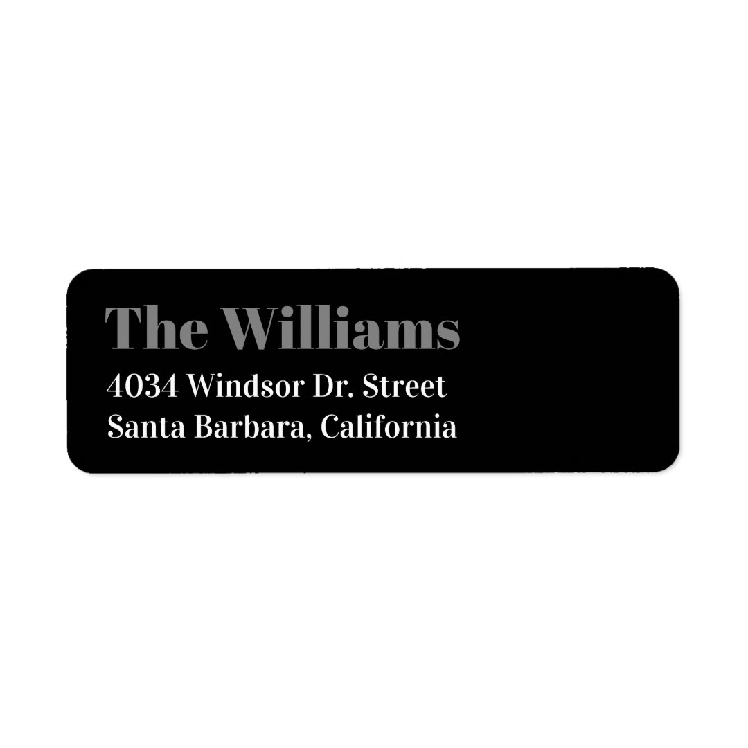 return address black label | Zazzle