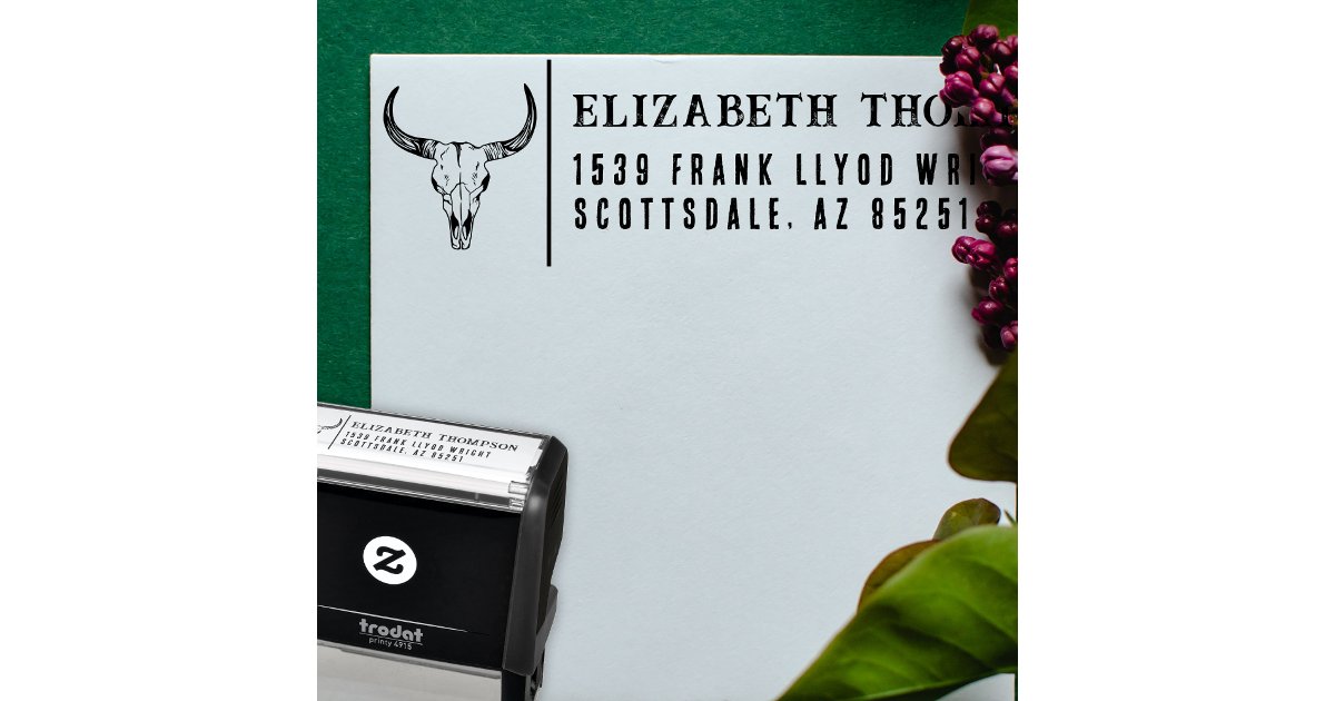 Return Address Country Western Wedding Nash Bash Self-inking Stamp | Zazzle