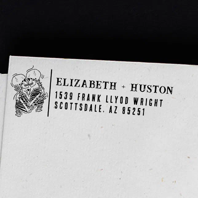 Return Address Gothic Skeleton Wedding Customized Self-inking Stamp ...