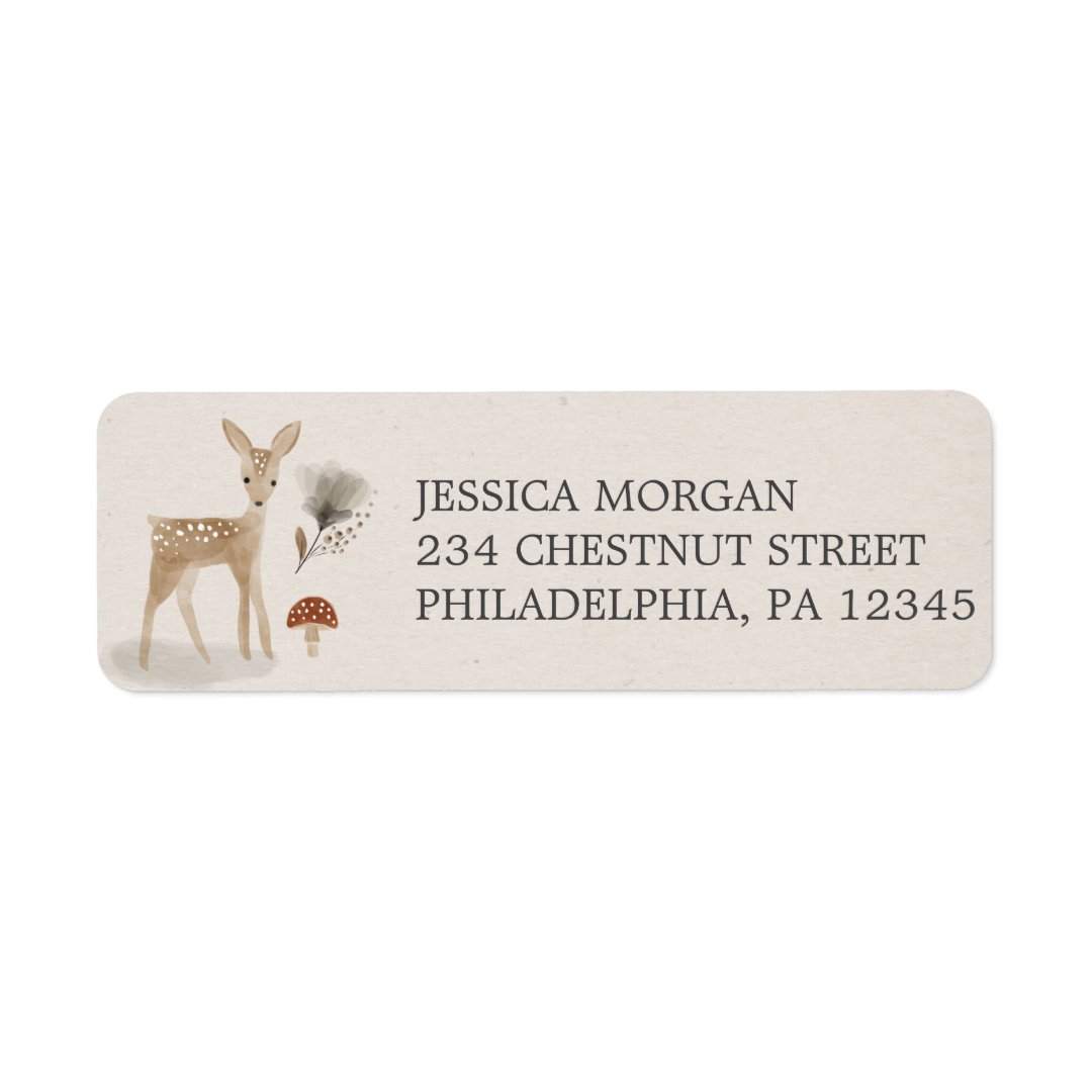 Return Address Label Boho Woodland | Zazzle