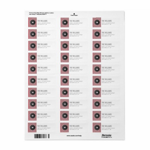 RETURN ADDRESS LABEL chevron glitter red gray | Zazzle