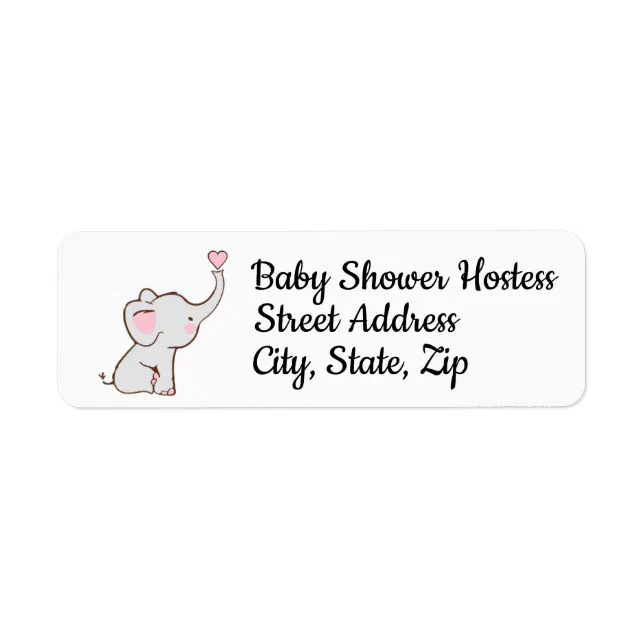 Return address label for baby girl shower | Zazzle