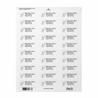 Return address label for baby girl shower | Zazzle