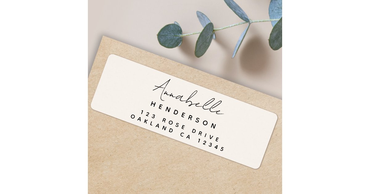 Return Address Label | Neutral Ivory Mail Sticker | Zazzle