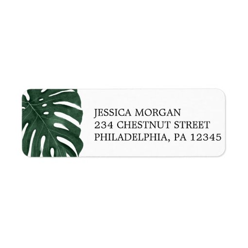 Return Address Label Tropical Monstera | Zazzle