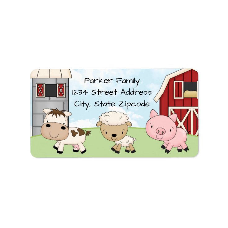 Return Address Labels │ Barnyard Farm | Zazzle