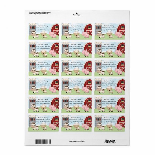 Return Address Labels │ Barnyard Farm | Zazzle