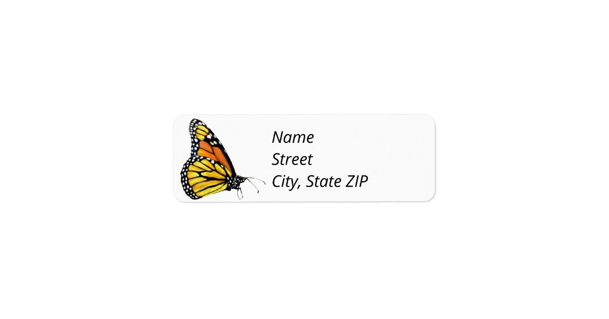 Return Address Labels Monarch Butterfly (side). | Zazzle