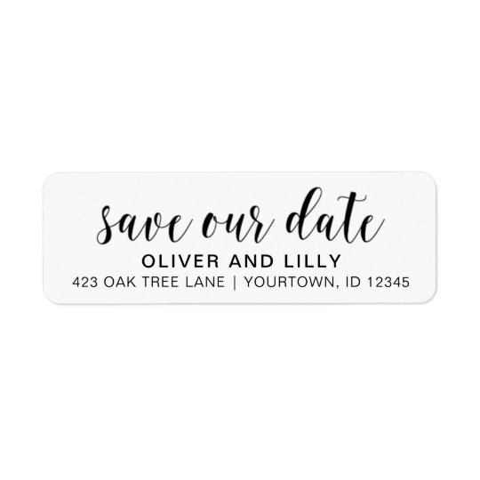 Return Address Labels Save The Date Script Font Zazzle