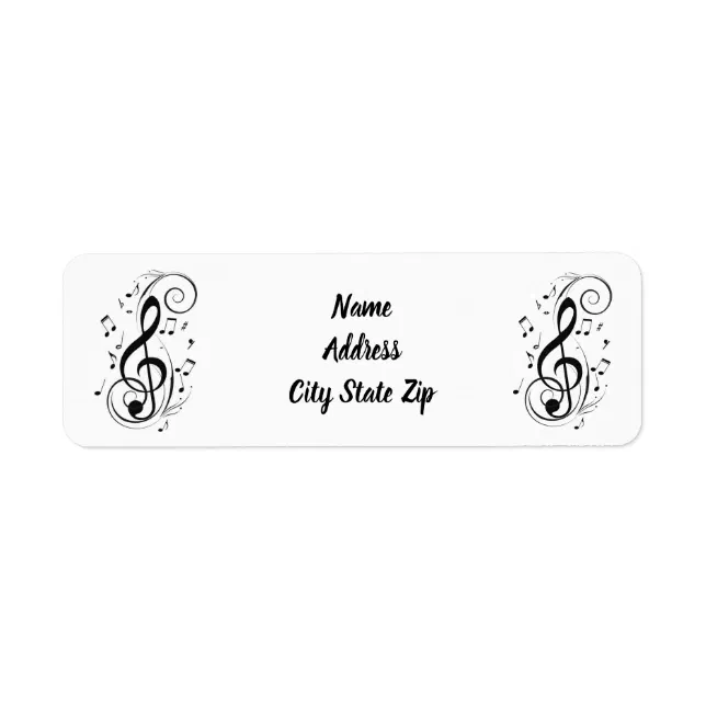 **RETURN ADDRESS LABELS** WITH MUSICAL NOTES LABEL | Zazzle