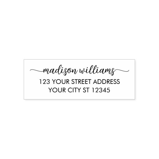 Return Address Modern Handwritten Name Script Self-inking Stamp | Zazzle