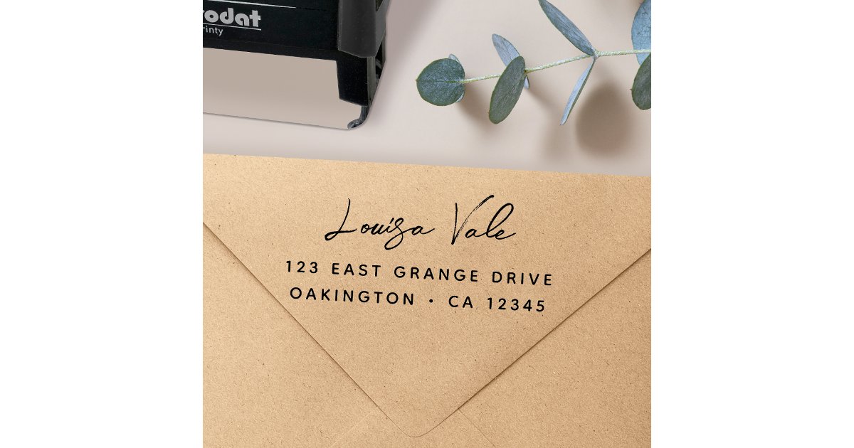 Return Address Modern Minimal Name Address Self-inking Stamp | Zazzle