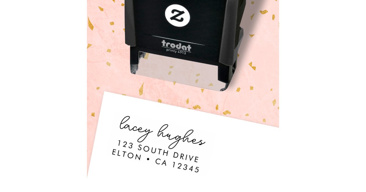 Return Address | Modern Minimal Stylish Script Self-inking Stamp | Zazzle