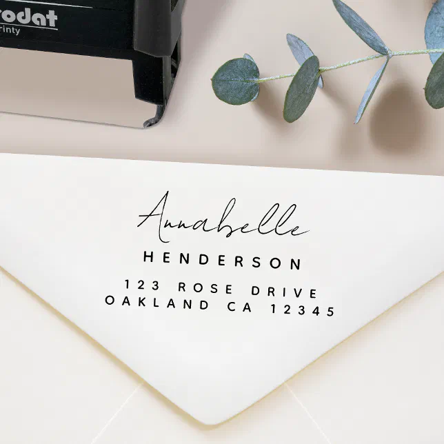 Return Address | Modern Minimal Stylish Trendy Self-inking Stamp | Zazzle