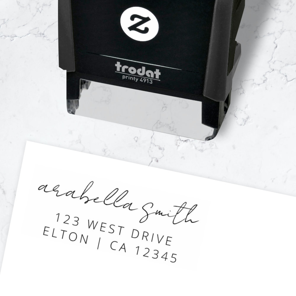 Return Address | Modern Minimalist Elegant Script Self-inking Stamp ...