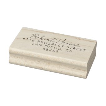 Return Address Modern Minimalist Handwritten Rubber Stamp | Zazzle