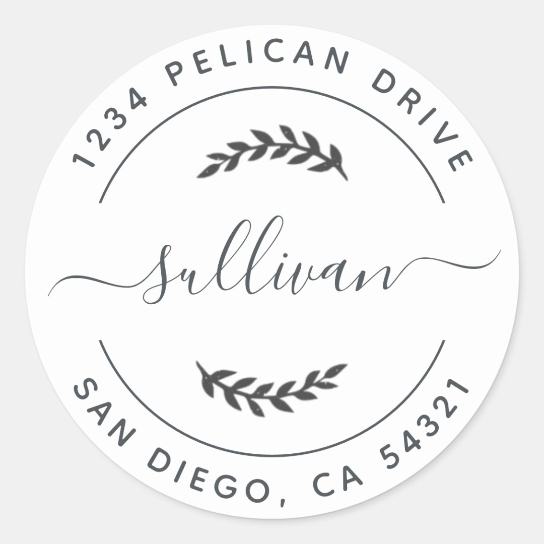 Return Address Round Sticker | Zazzle