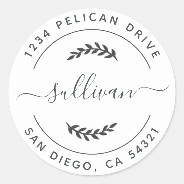 Return Address Round Sticker | Zazzle