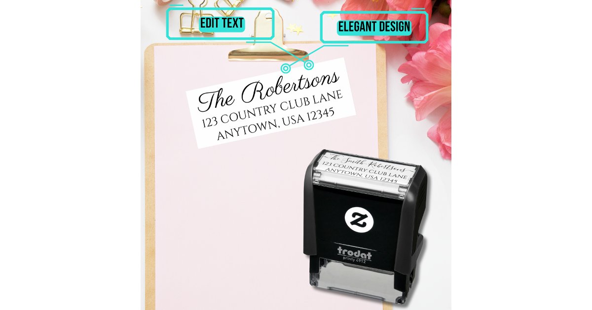 Return Address Rubber Stamp | Zazzle