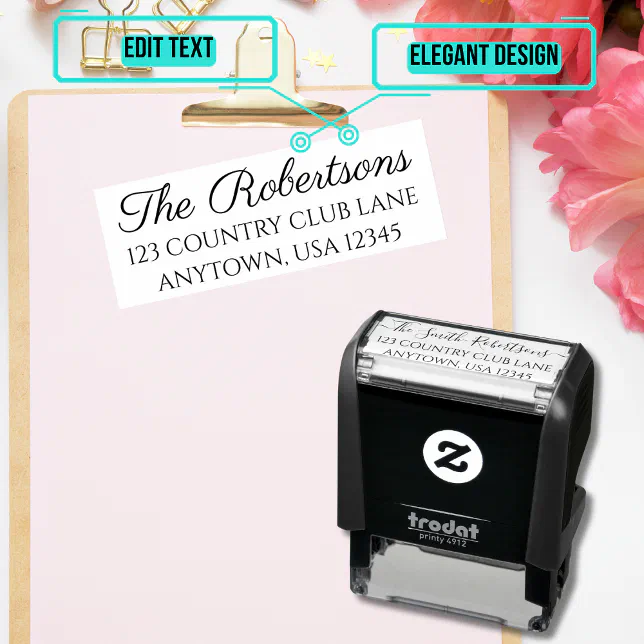 Return Address Rubber Stamp | Zazzle