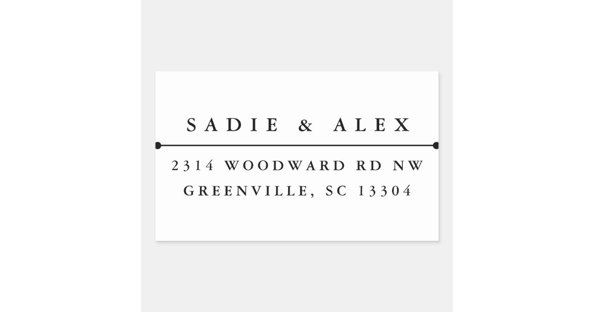 Return address stamp "classic" rectangular sticker | Zazzle
