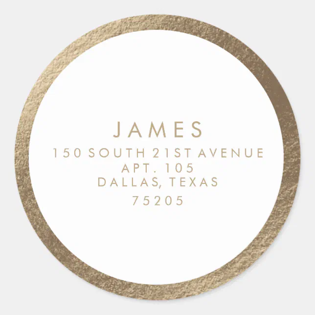 Return Address Sticker | Gold Border | Zazzle