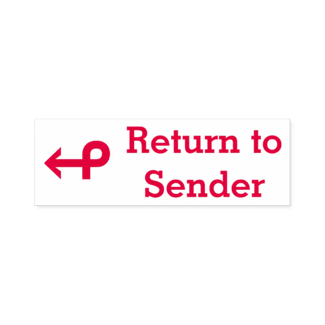 "Return to Sender" + Arrow Rubber Stamp | Zazzle