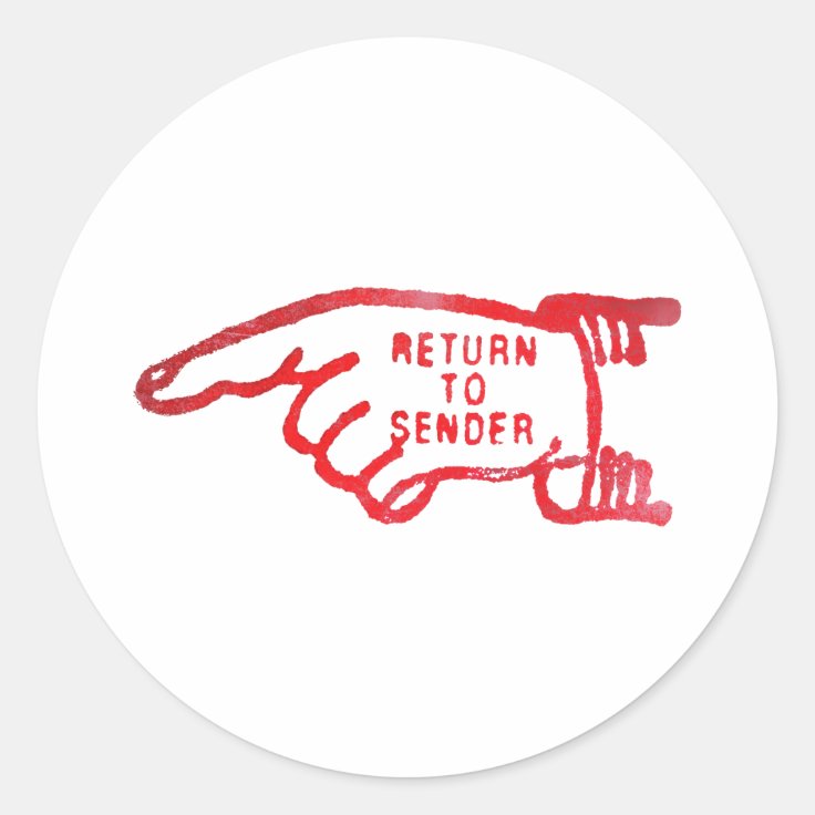 Return To Sender Classic Round Sticker | Zazzle