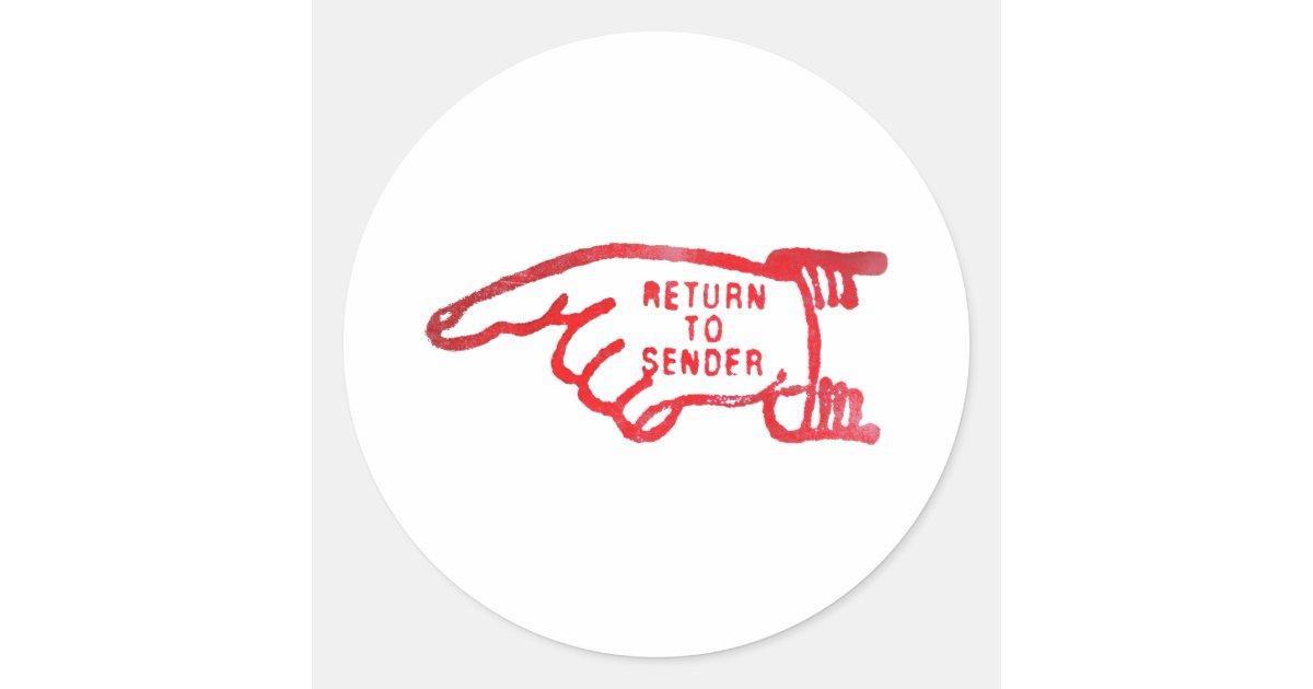 Return To Sender Classic Round Sticker | Zazzle