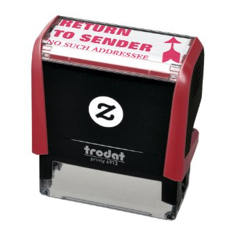 "RETURN TO SENDER" "NO SUCH ADDRESSEE" SELF-INKING STAMP | Zazzle