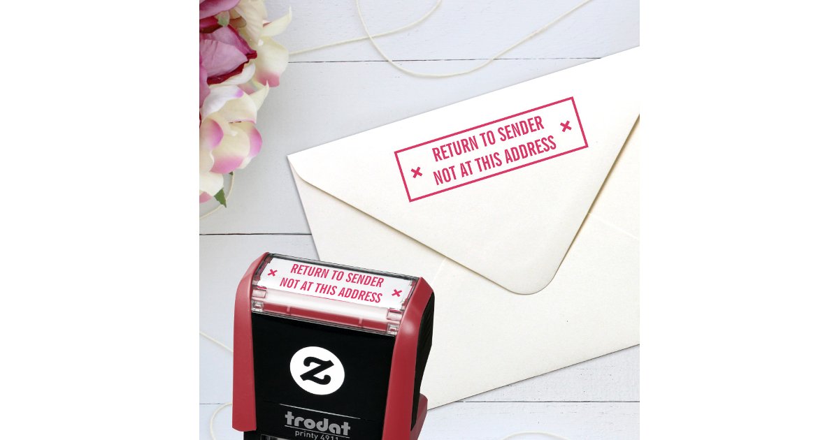 Return To Sender Not At This Address Custom Office Self-inking Stamp ...