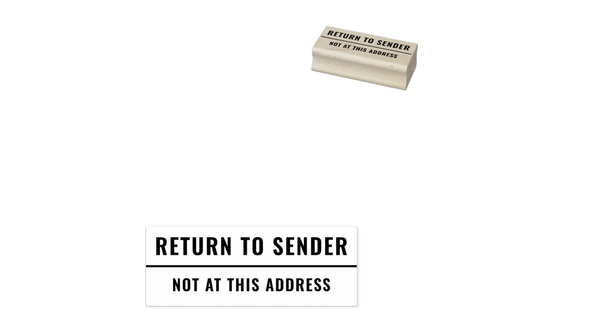 Return to sender not at this address rubber stamp | Zazzle