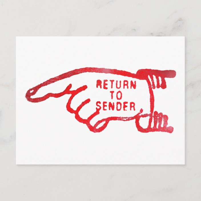 Return To Sender Postcard | Zazzle.com