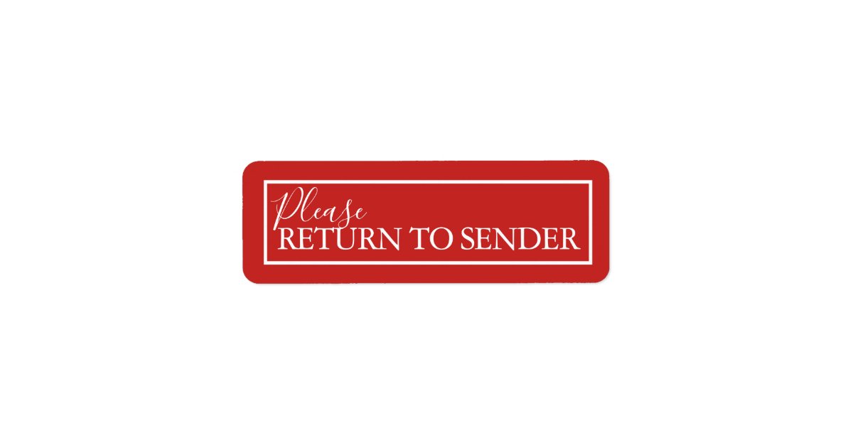 Return to sender red address labels | Zazzle
