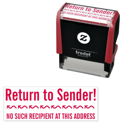 "Return to Sender!" Rubber Stamp | Zazzle