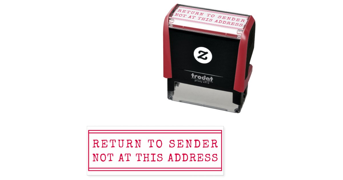 Return to Sender Simple Office Custom Self-inking Stamp | Zazzle