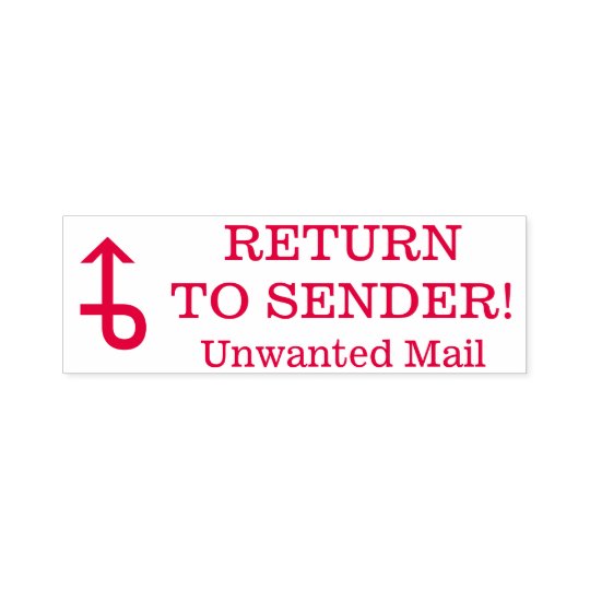 Return To Sender Unwanted Mail Rubber Stamp