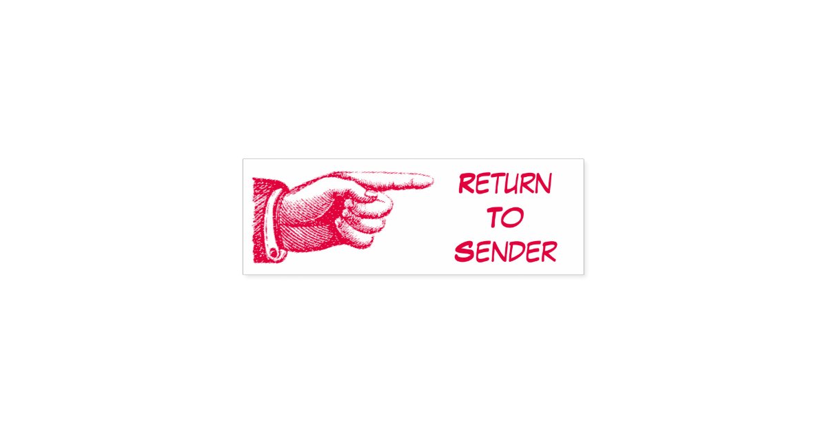Return to Sender Vintage Pointing Finger Self-inking Stamp | Zazzle