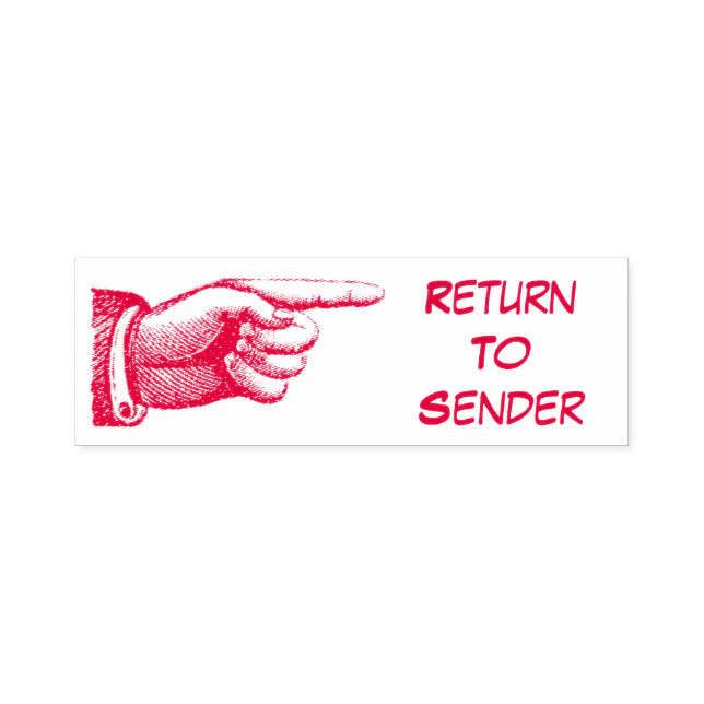 Return to Sender Vintage Pointing Finger Self-inking Stamp | Zazzle