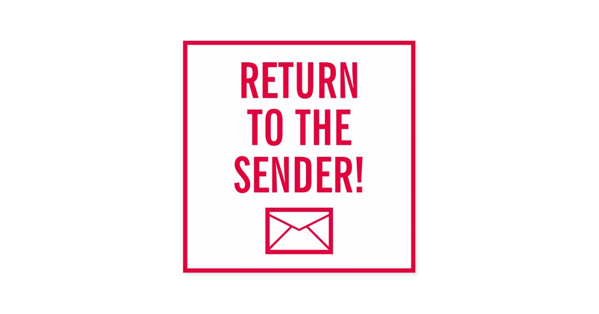 "RETURN TO THE SENDER!" + Envelope Rubber Stamp | Zazzle
