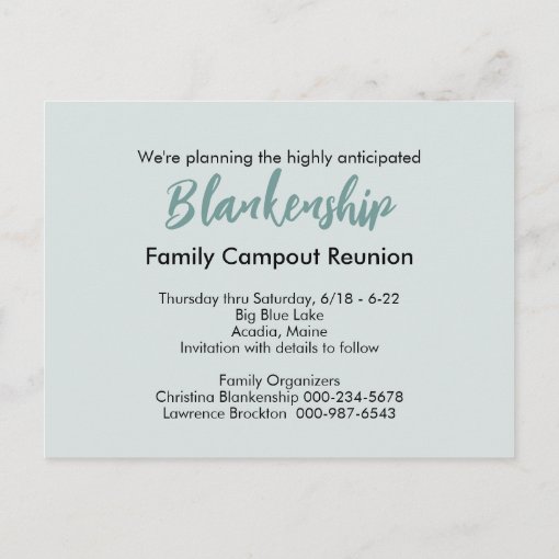 Reunion Celebration Watercolor Tent Announcement | Zazzle