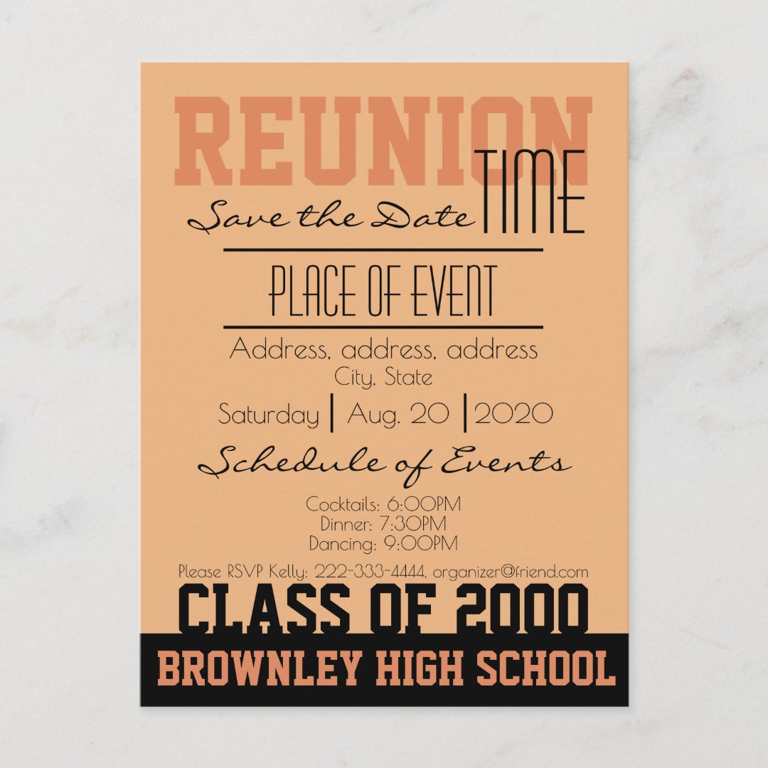 Reunion design announcement postcard | Zazzle