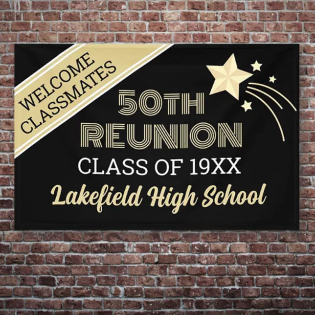 Reunite! 50 year class reunion Banner | Zazzle