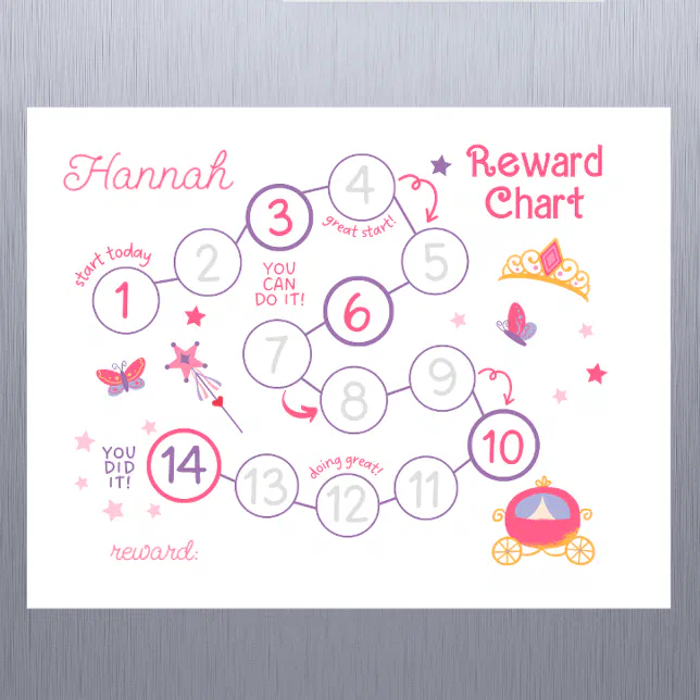 Reusable Girl's Princess Reward Chart Chore Chart Magnetic Dry Erase ...