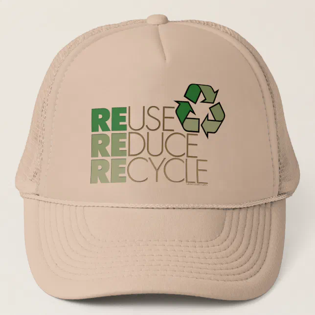 Reuse, Reduce , Recycle Eco Hat | Zazzle