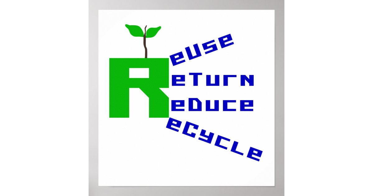 Reuse Return Reduce Recycle T shirts and Gifts Poster | Zazzle