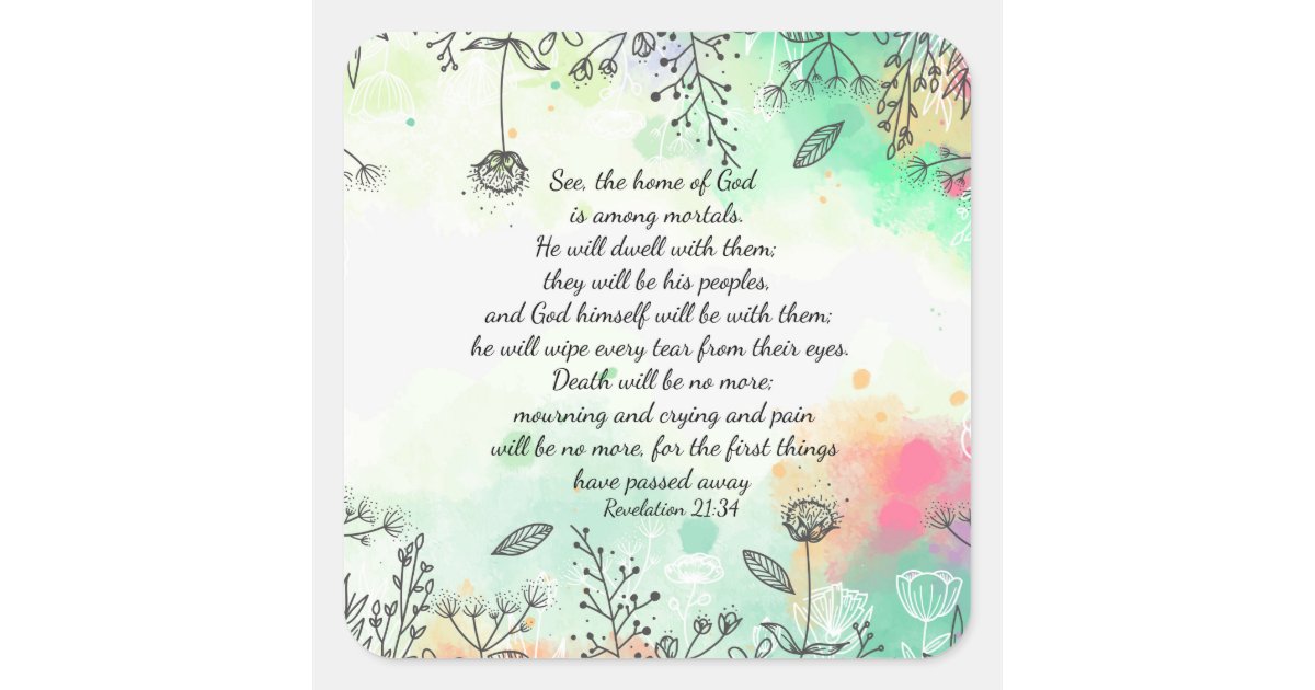 Revelation 21:34 square sticker | Zazzle