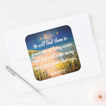 Revelation 7:17 Christian Bible Scripture Stickers | Zazzle